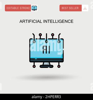 Artificial-intelligence Simple vector icon. Illustration symbol design ...