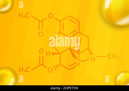 Heroin chemical formula. Heroin chemical molecular structure. Vector ...