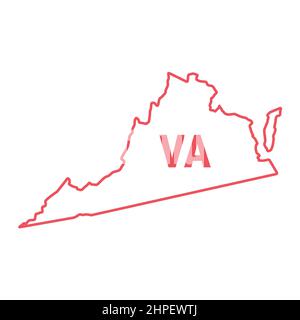 Virginia state detailed editable map with cities and towns, geographic ...