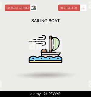 Sailing Boat Simple vector icon. Illustration symbol design template ...