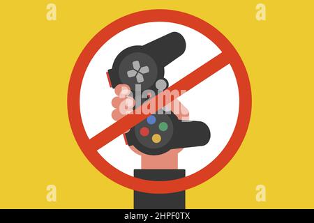 No games. No gamepad icon. No joystick sign. Forbidden gamepad icon ...