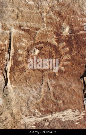 Canyon Pintado Site, Fremont culture pictographs art panel, rock alcove ...