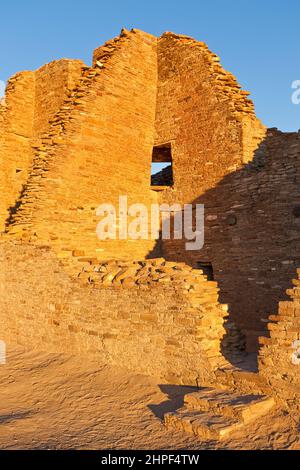 Pueblo Bonito at sunset Chaco Culture National Historical Park New ...