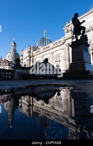 Dresden, Germany. 21st Feb, 2022. The Ständehaus (l-r), the Catholic ...