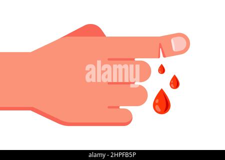 bleeding blood from the finger wound- vector illustration Stock Vector ...