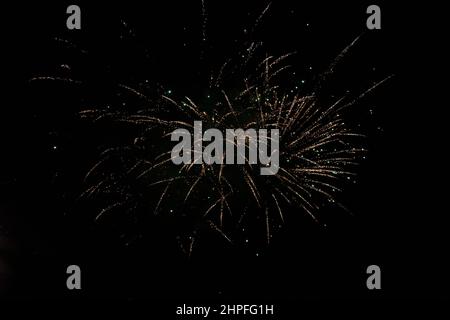 single explosion of one firework in the distance Stock Photo - Alamy