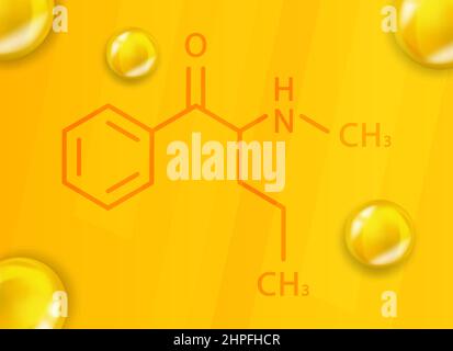 Pentedrone formula. Pentedrone molecular structure. Vector illustration ...