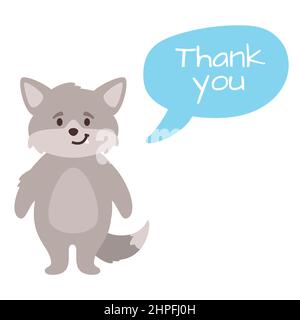 cartoon wolf with speech bubble Stock Vector Image & Art - Alamy