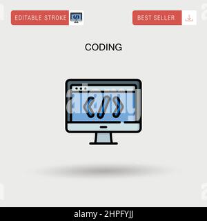 Coding icon. Simple line element Coding symbol for templates, web ...