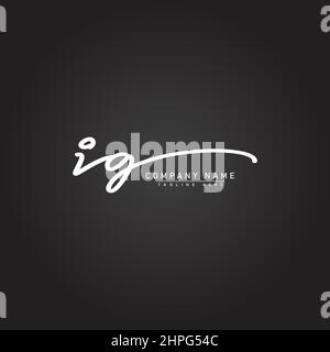 IG Letter Signature Logo Template elegant design logo. Hand drawn ...