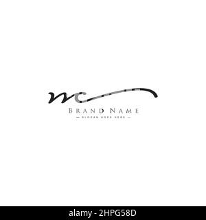 N, C, NC Initial letter handwritten and signature vector image logo ...