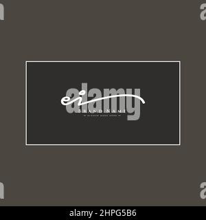 EI Letter initial handwriting logo vector Stock Vector Image & Art - Alamy