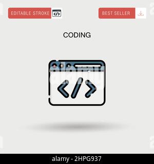 Coding Simple vector icon Stock Vector Image & Art - Alamy