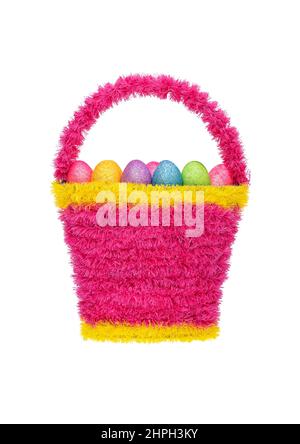 Many colorful shiny eggs. Concept of Happy Easter. Holiday background ...