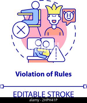violation line icon, outline symbol, vector illustration, concept sign ...