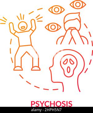 Schizophrenia concept icon. Psychosis with hallucinations. Insanity ...