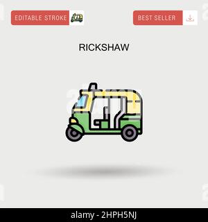Rickshaw Simple vector icon. Illustration symbol design template for ...