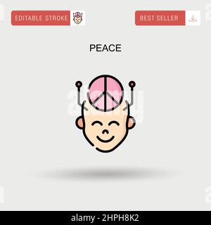 peace logo icon pacifist peaceful sign hippy circle pictogram with ...