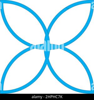 Vector image of a blue flower-styled object resulting from circle ...