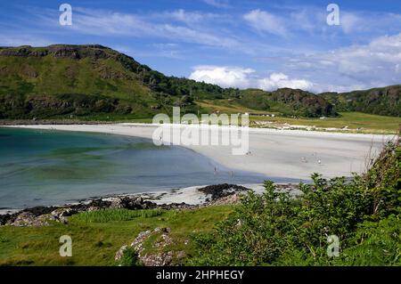 White sand of Calgary Beach on Calgary Bay, Isle of Mull, Scotland, UK ...