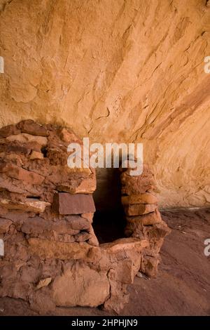 A 1000-year old Ancestral Pueblan granary ruin on Aztec Butte in ...