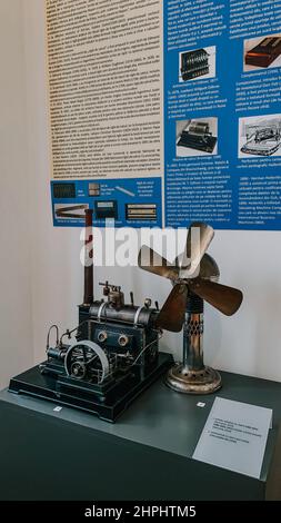Closeup of an item displayed in the museum inside the Palace of Culture ...