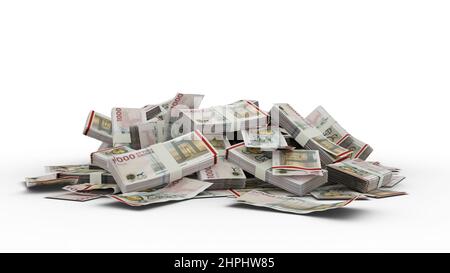 3D Stack of 1000 Danish krone notes isolated on white background Stock ...