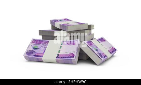3D Stack of Ethiopian birr notes isolated on white background Stock ...