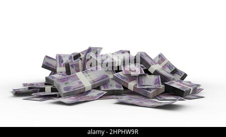 3D Stack of Ethiopian birr notes isolated on white background Stock ...
