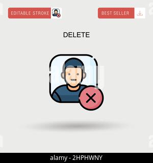 Delete Simple vector icon. Illustration symbol design template for web mobile UI element Stock ...