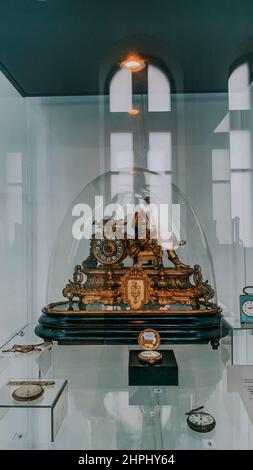 Closeup of an item displayed in the museum inside the Palace of Culture ...