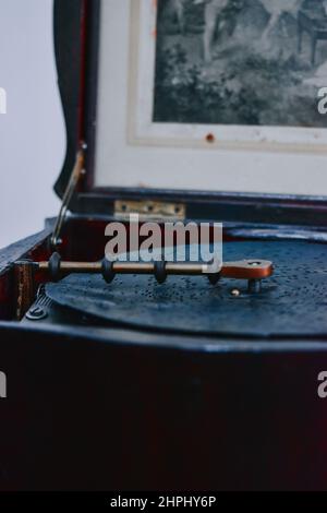 Closeup of an item displayed in the museum inside the Palace of Culture ...