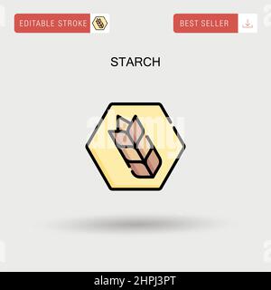 Spoon with white powder. Cooking ingredient cartoon icon isolated on ...