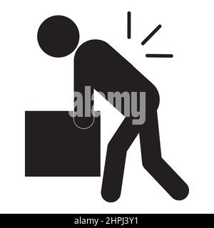 safe lifting sign weight on fork lifter on white background Stock Photo ...