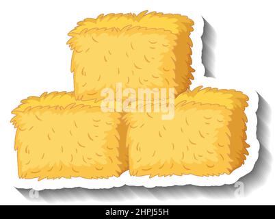 Square haystacks group on white background illustration Stock Vector ...