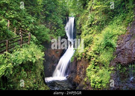 Ballymena, Northern Ireland, UK - July 18, 2020: Ess-Na-Crub waterfall ...