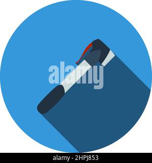 Bicycle Pump Icon. Flat Circle Stencil Design With Long Shadow. Vector ...