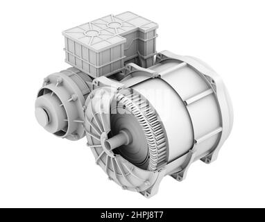 Electric motor stator copper coil isolated on white background 3D ...