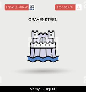 Belgium, Ghent, Old City travel landmark vector illustration Stock ...