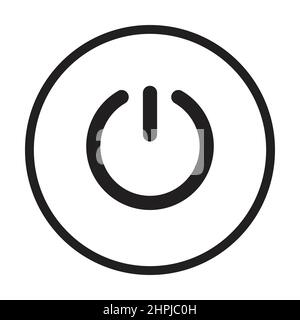 Turn off button click app icon. UI/UX user interface. Shutdown. Power off. Hand pressing button ...