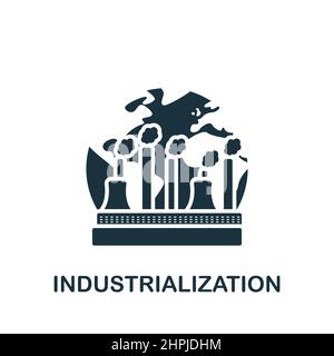 Industrialization icon. Monochrome simple icon for templates, web ...