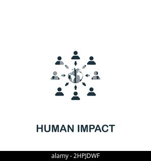 Human Impact icon. Monochrome simple icon for templates, web design and ...