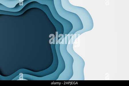 Paper cut and multilayer cure background, 3d rendering. Computer ...