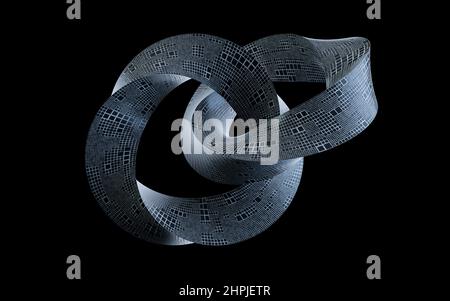 Dark metal Mobius Strip, 3d rendering. Computer digital drawing Stock ...