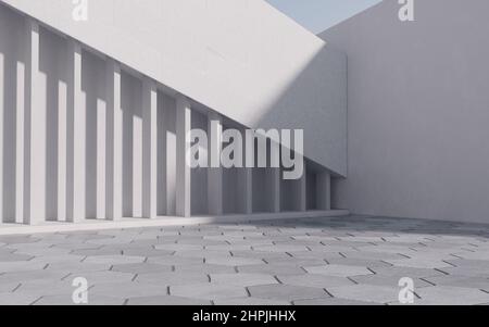 Digital geometry with empty ground, 3d rendering. Digital drawing Stock ...