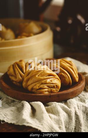 Steamed Roll, Steamed Twisted Roll Stock Photo - Alamy