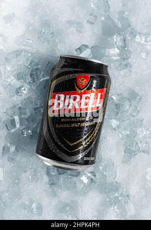 HURGHADA, EGYPT - JANUARY 8, 2022: Canned Non-alcoholic beer Birell on ...