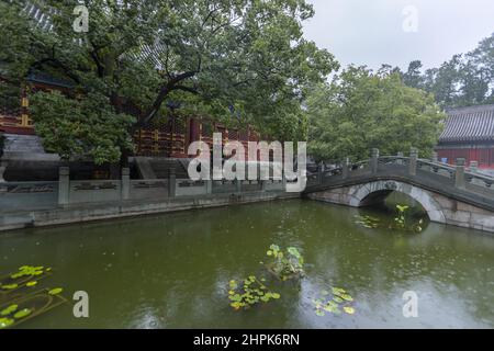 The rain geunjeongjeon fragrant hills Stock Photo - Alamy