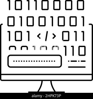 microcode development line icon vector illustration Stock Vector Image ...