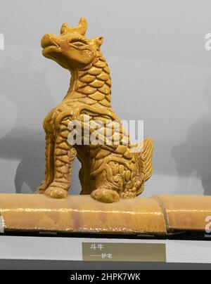 China thus build coloured glaze ridge beast (2) - dragon Stock Photo ...